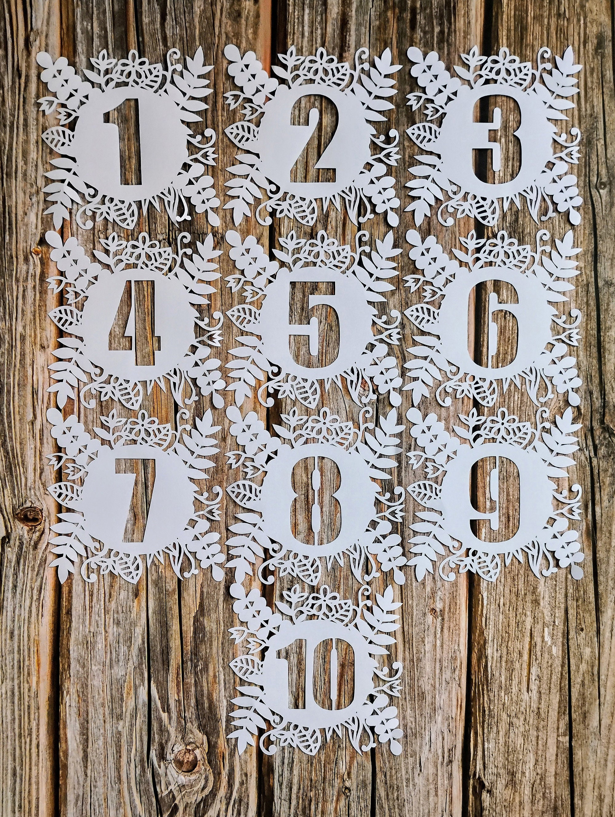 Printable Floral Numbers Paper Cutting Templates From 1-10 ...