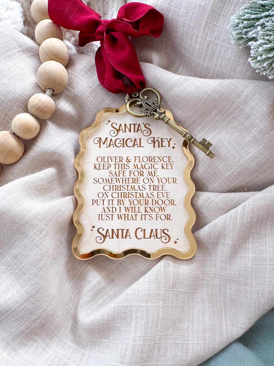 Santa’s Magical Key, Personalised Wooden and Acrylic Christmas Key ...