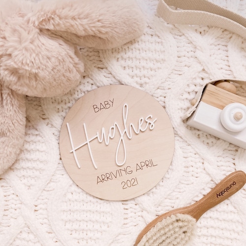 Pregnancy Announcement Plaque Custom Baby Announcement - Etsy