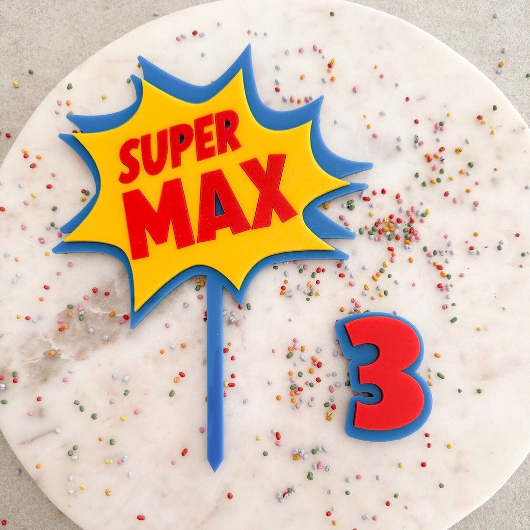 Super Hero Themed Cake Topper | Birthday Cake Topper | Customised 3D ...