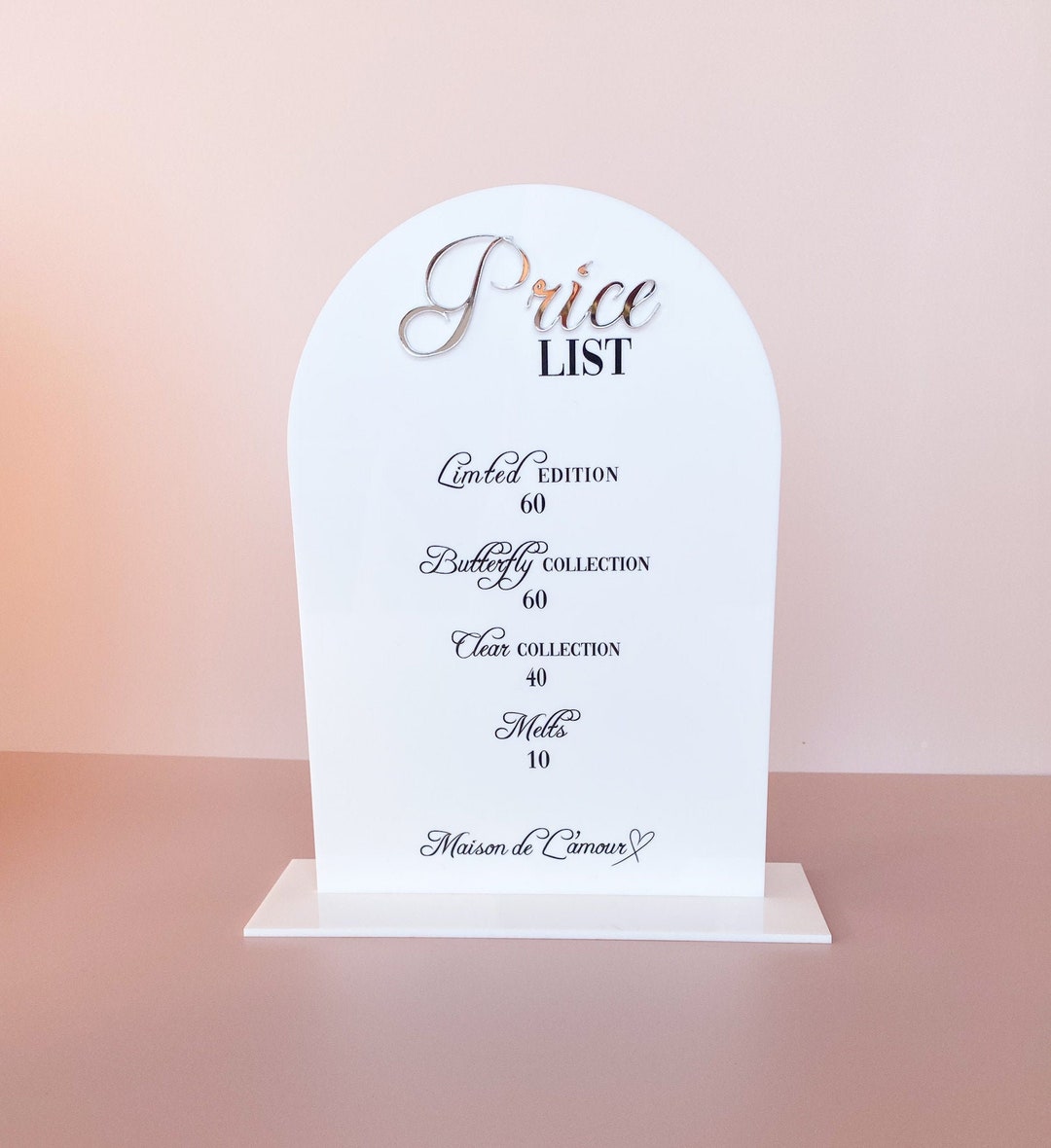 Business Signage | Price List | Custom Business Sign | Acrylic Salon ...
