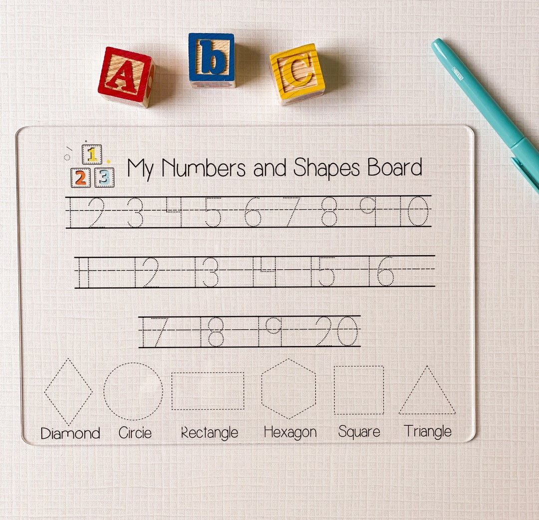 Numbers & Shapes Tracing Board Early Learning Tool for Numbers and ...