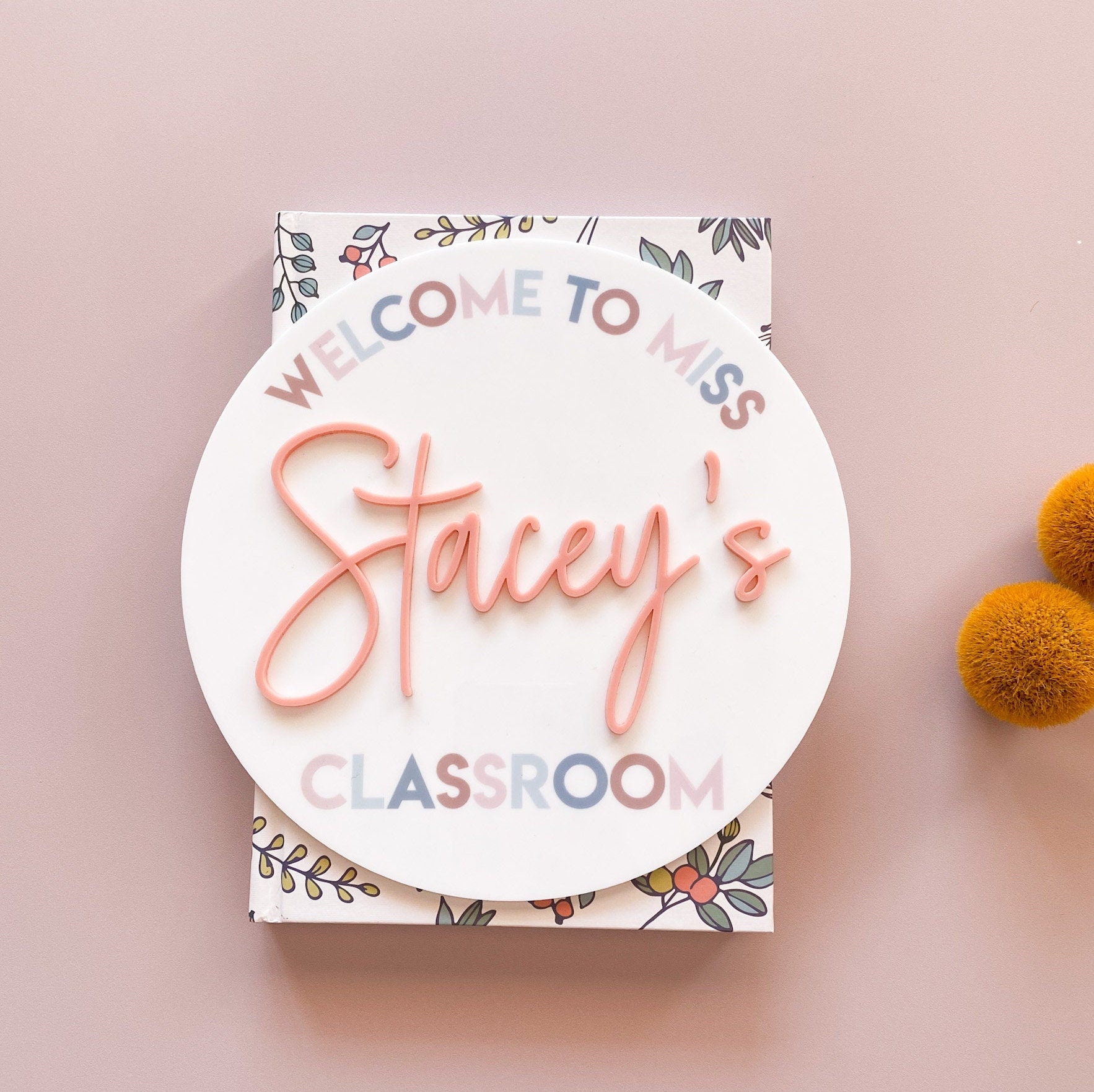 Acrylic Teacher Name Plaque Classroom Door Sign Boho - Etsy