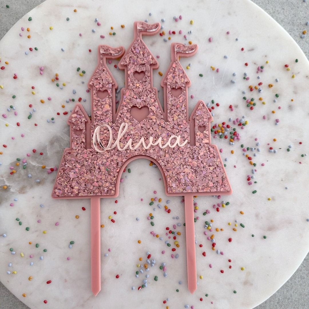 Princess Theme Cake Topper | Castle Cake Topper | 3D Cake Topper ...