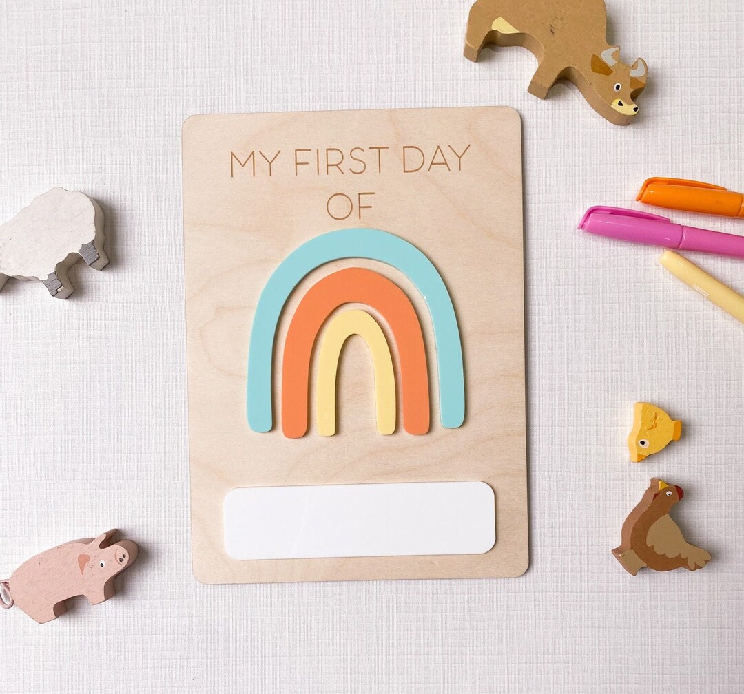 Rainbow First Day of School Sign First Day of School Photo Prop Back to ...