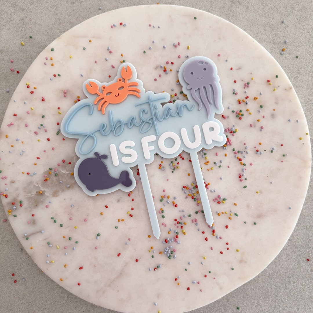 Under the Sea Cake Topper | Age Cake Topper | 3D Cake Topper | Birthday ...