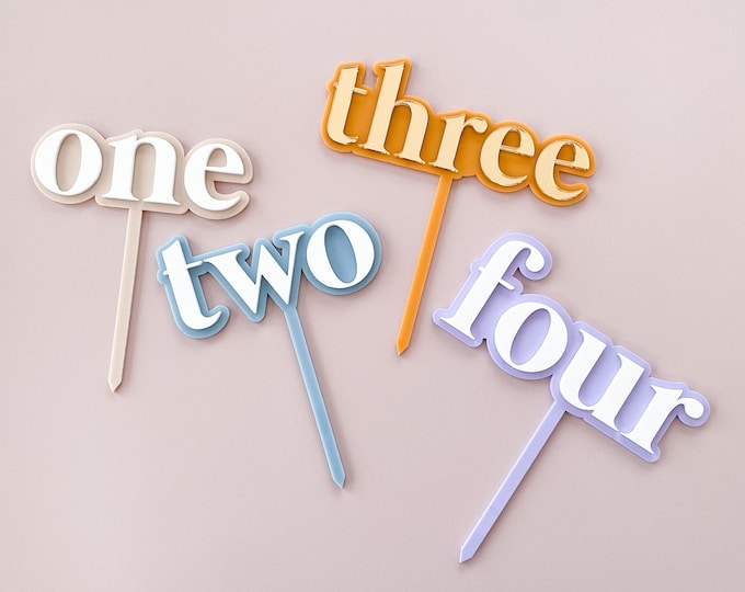 Age Cake Topper One Cake Topper 3D Cake Topper Birthday Cake Topper Two ...