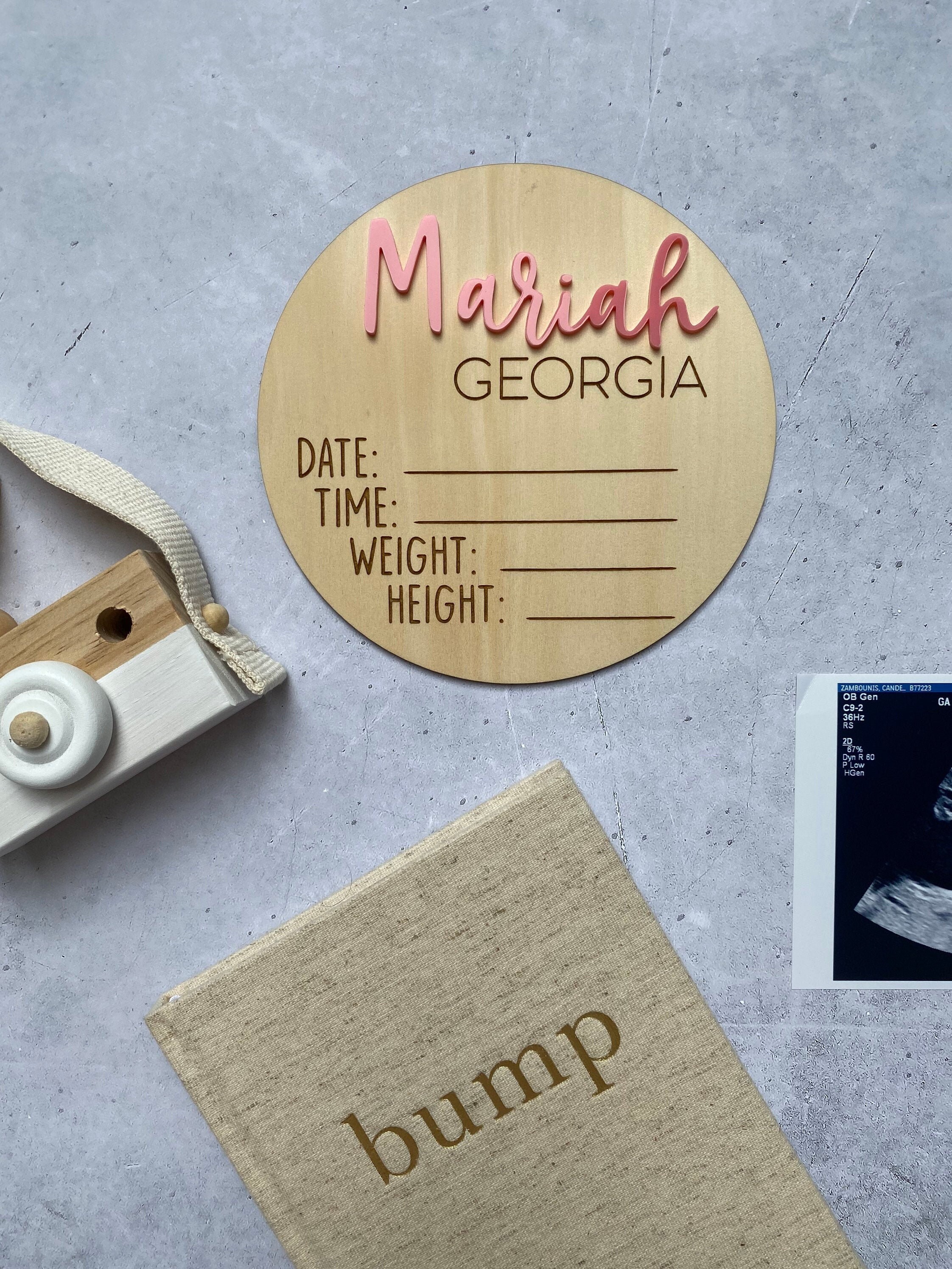 Acrylic Birth Announcement Plaque | Etsy