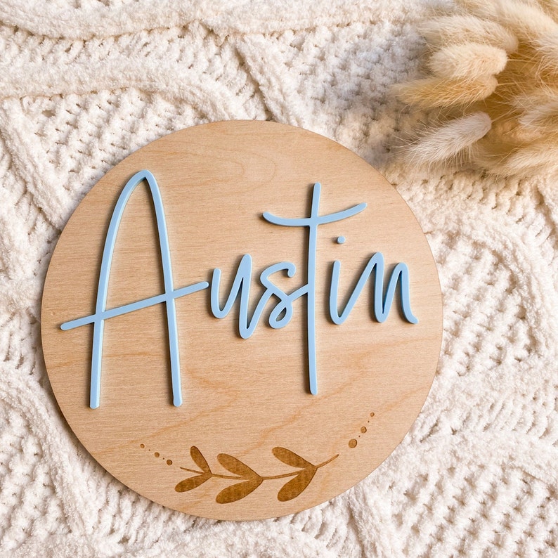 Custom Birth Announcement Plaque - Wood and Acrylic Baby Name Plaque ...