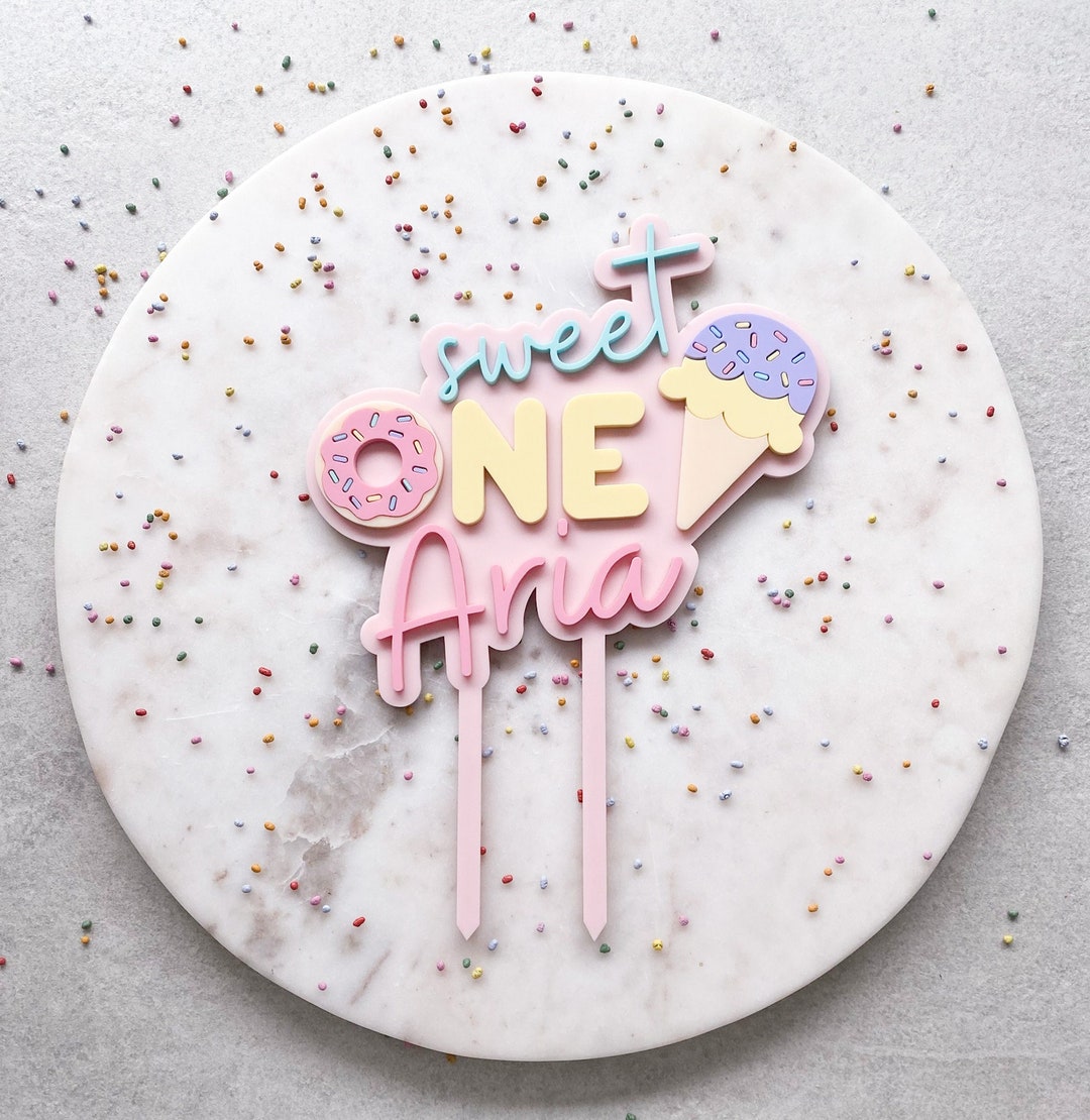 Custom Sweet One Birthday Cake Topper | Two Sweet Birthday Theme | Ice ...