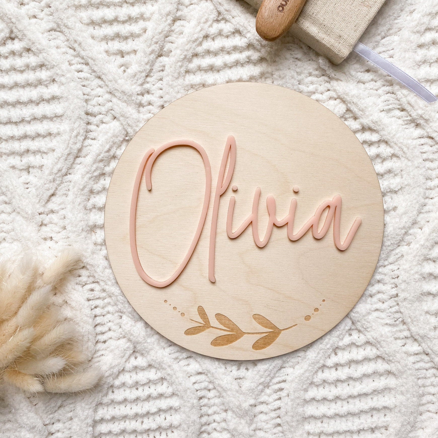 Custom Birth Announcement Plaque - Wood and Acrylic Baby Name Plaque ...