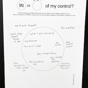 What Can I Control? Printable Worksheet for Kids - Etsy