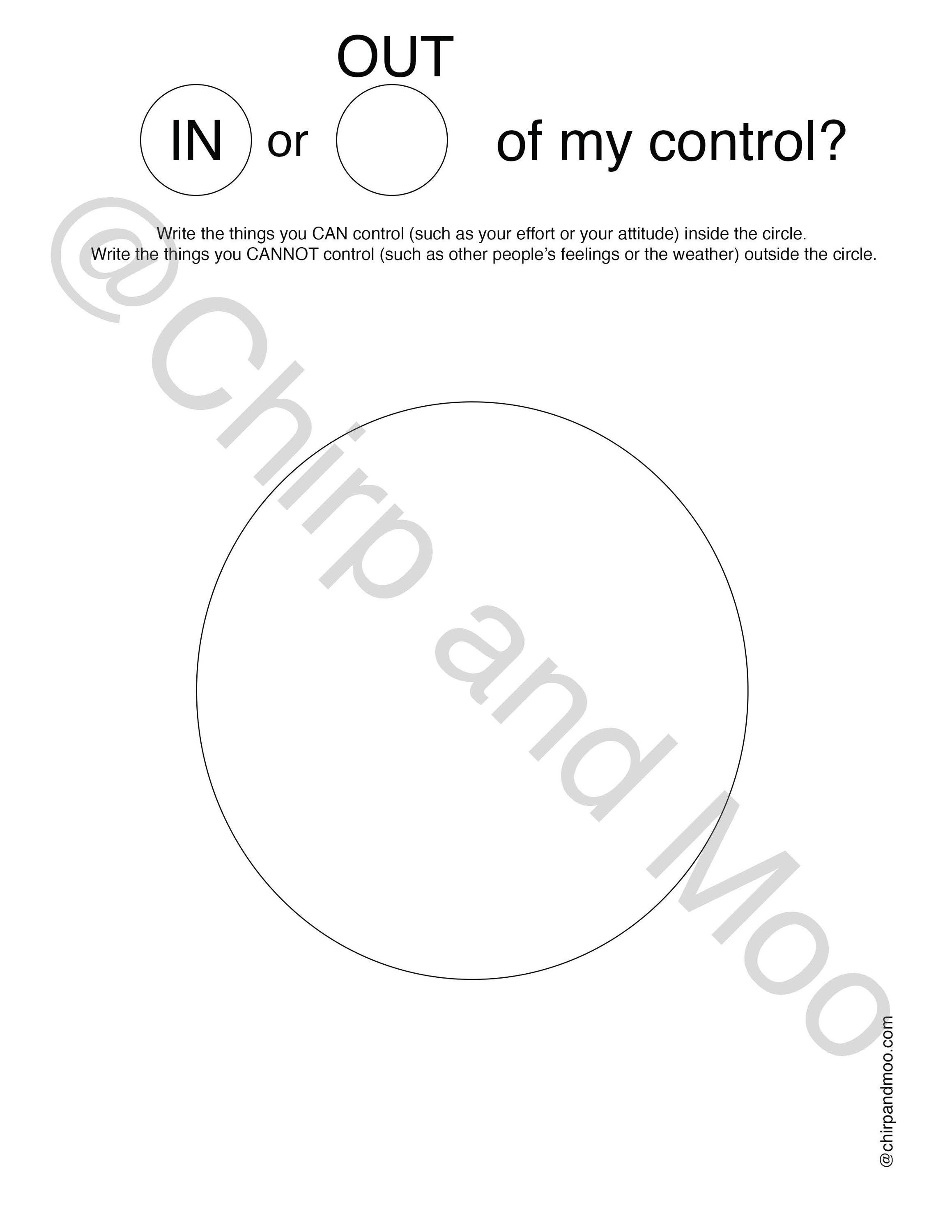 What Can I Control? Printable Worksheet for Kids - Etsy
