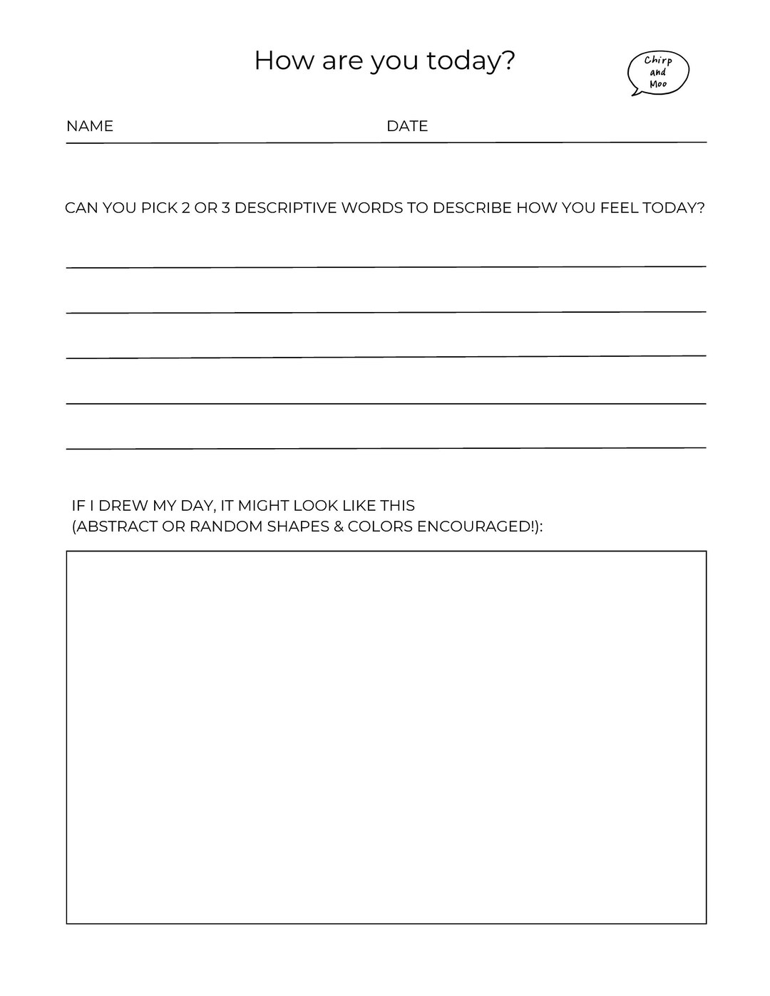 Daily Check-in Journal Prompt for KIDS gratitude Journal Prompts - Etsy