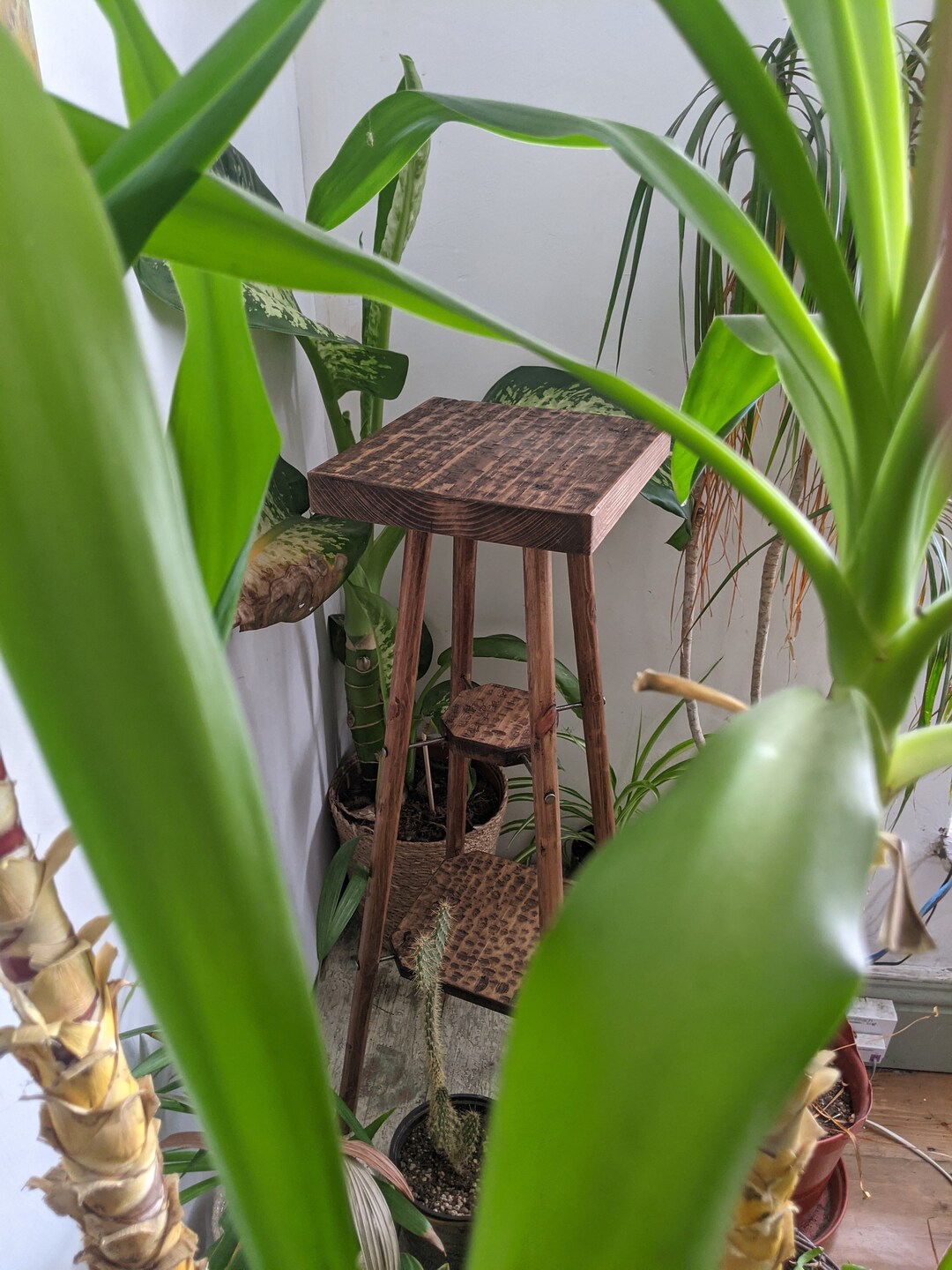 Carved Wooden Plant Stand / Display Table Large - Etsy