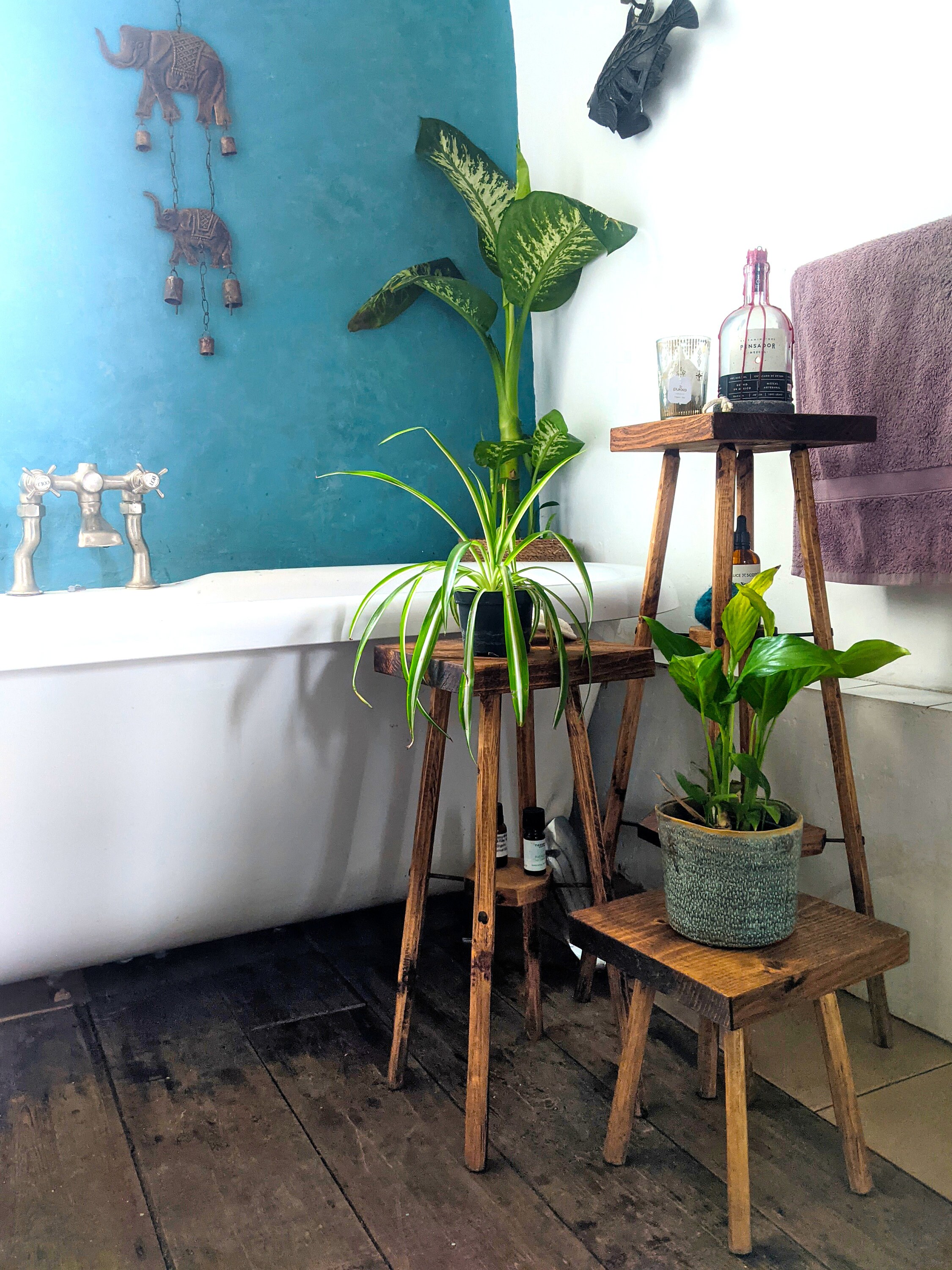 Wooden Plant Pot Stand / Display Table - Set of 3 - Etsy