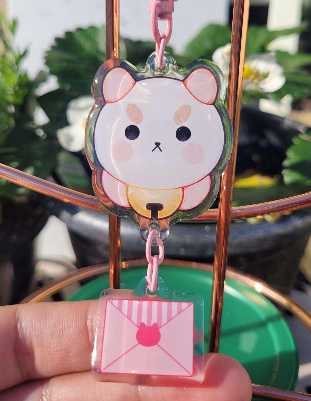 Bee and Puppycat Keychain Dangle Charms, Clear Acrylic Double Sided ...