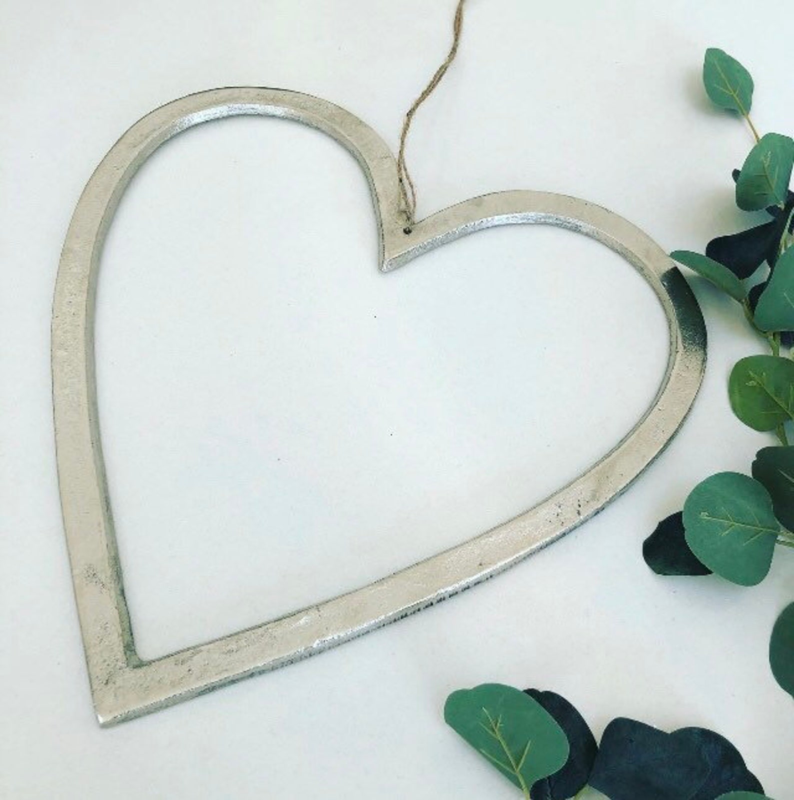 Silver Hanging Heart 20 Cm - Etsy