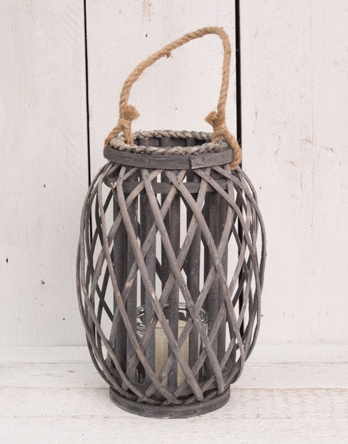 Grey Rustic 33cm small Lantern Outdoors Garden | Etsy