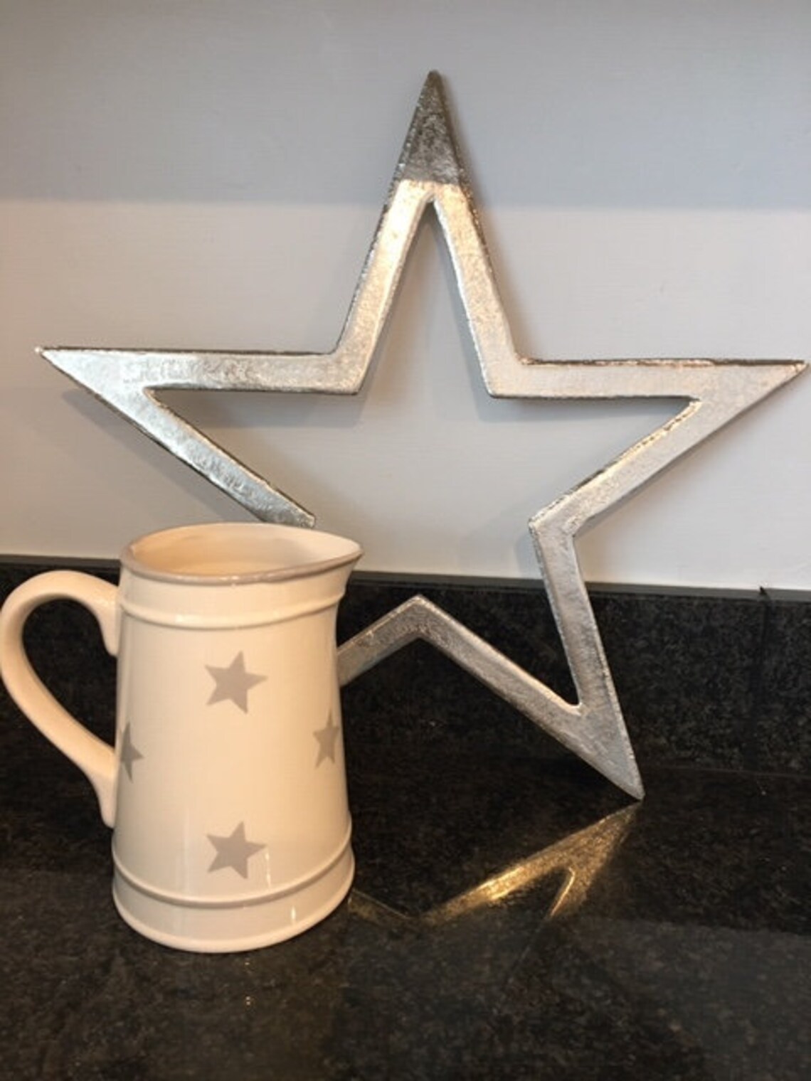 Silver Hanging Star 30 Cm - Etsy