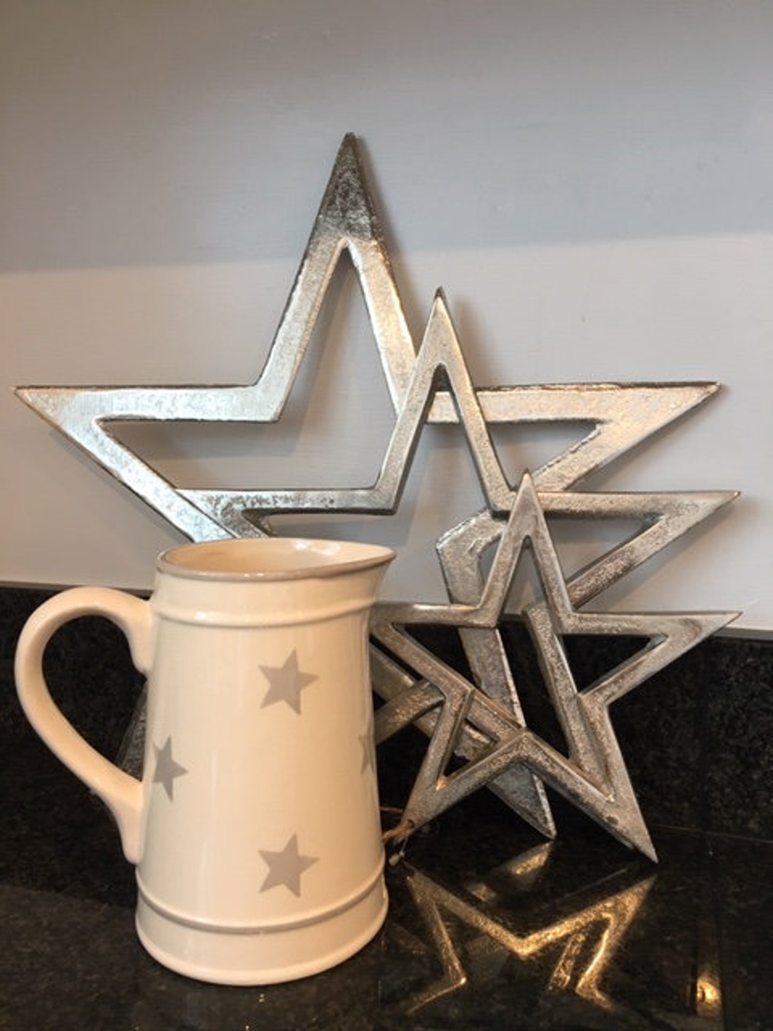 Silver Hanging Star 30 Cm - Etsy