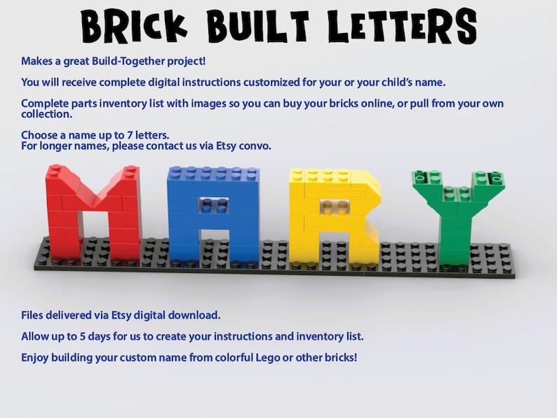 Brick-built Letters Building Instructions - Build Together - Custom ...