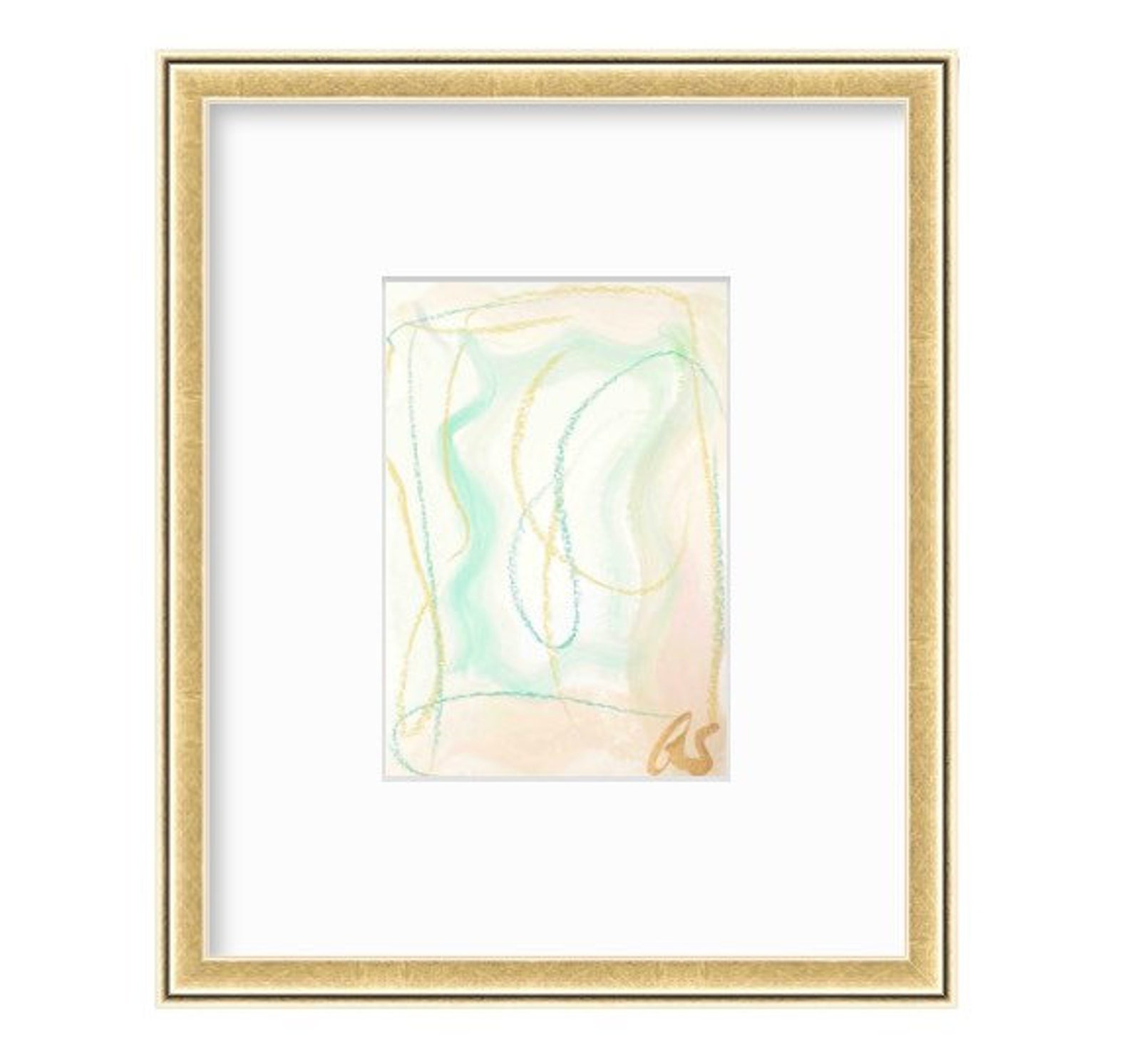 Abstract Watercolor Painting Set of 2 5x7 White Mat | Etsy