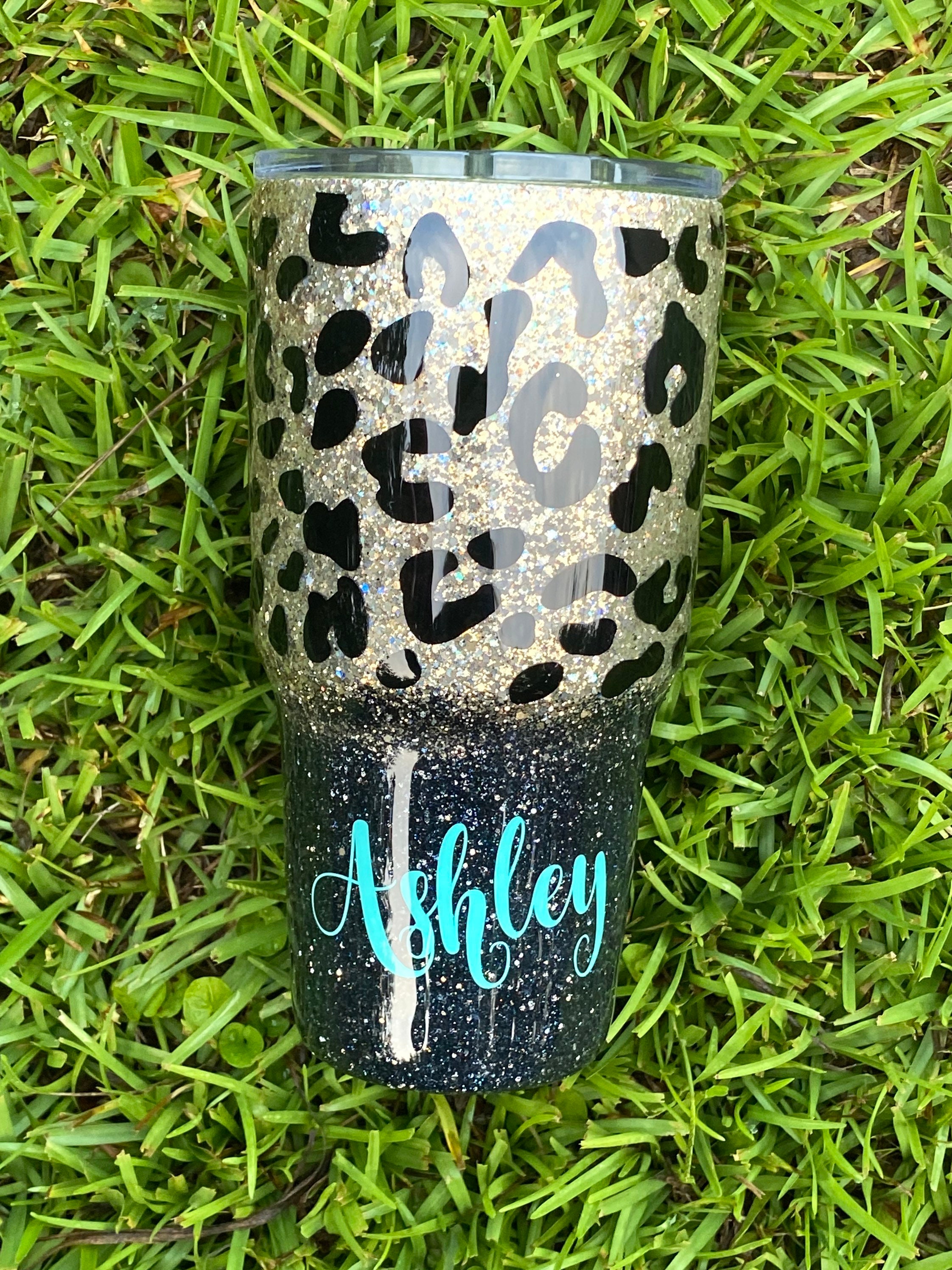 Leopard Cheetah Glitter Tumbler Cup - Personalized - Etsy