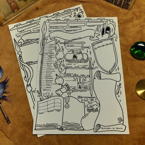 D&D Small Character Sheet NPC Sheet 1 Page Printable | Etsy