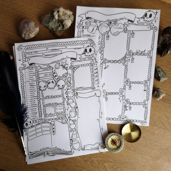 Pirate Character Sheet - Etsy