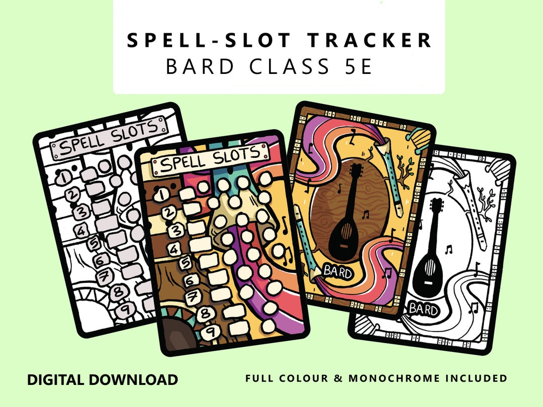 Bard 5e Printable Spell Slot Tracker - Etsy