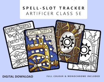 Artificer Alchemist Spell Slot Tracker Subclass Resource Tracker Dnd 5E ...