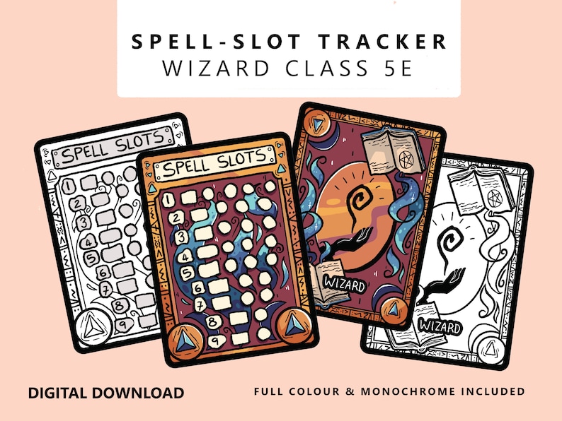 Wizard Spell Slot Tracker 5e Printable - Etsy