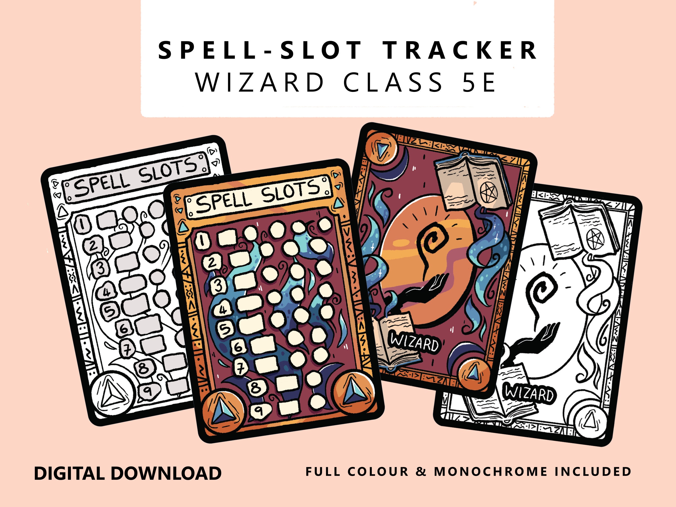 Wizard Spell Slot Tracker 5e - Printable - Etsy