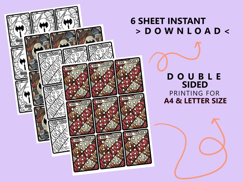 Barbarian 5e Rage Tracker - Printable - Etsy