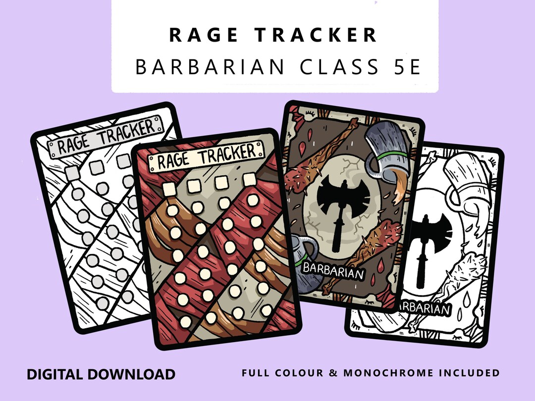 Barbarian 5e Rage Tracker - Printable - Etsy