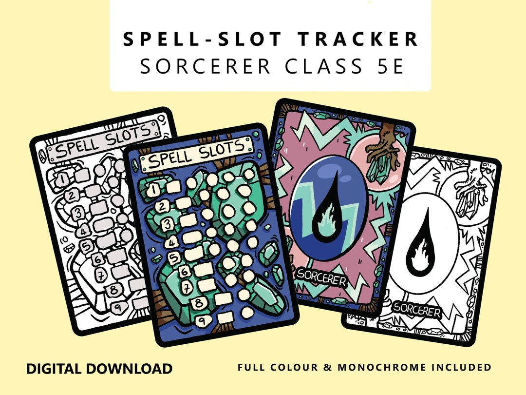 Sorcerer 5e Spell Slot Tracker - Printable - Etsy