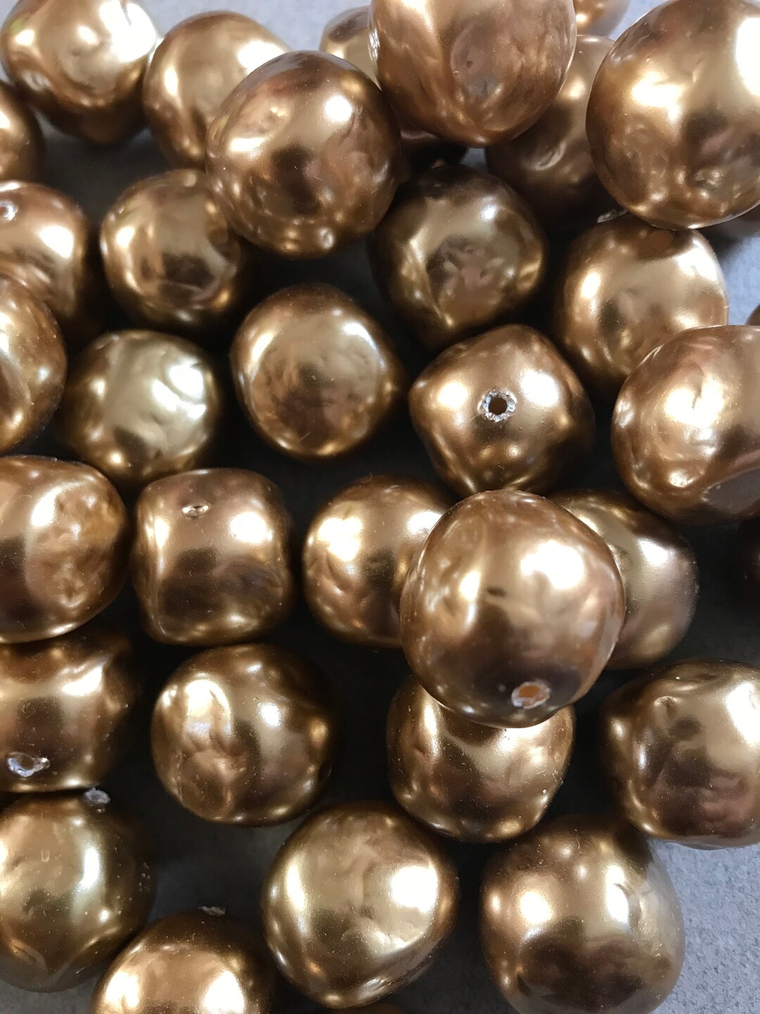 Vintage Coin Gold Pearl Miriam Haskell Beads 20mm - Etsy