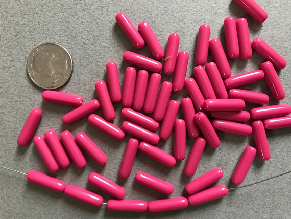 Vintage Pink Lucite Beads 20mm | Etsy