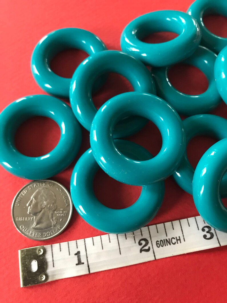 Vintage Lucite Rings Teal Plumb Red 27mm OD X 19mm ID - Etsy