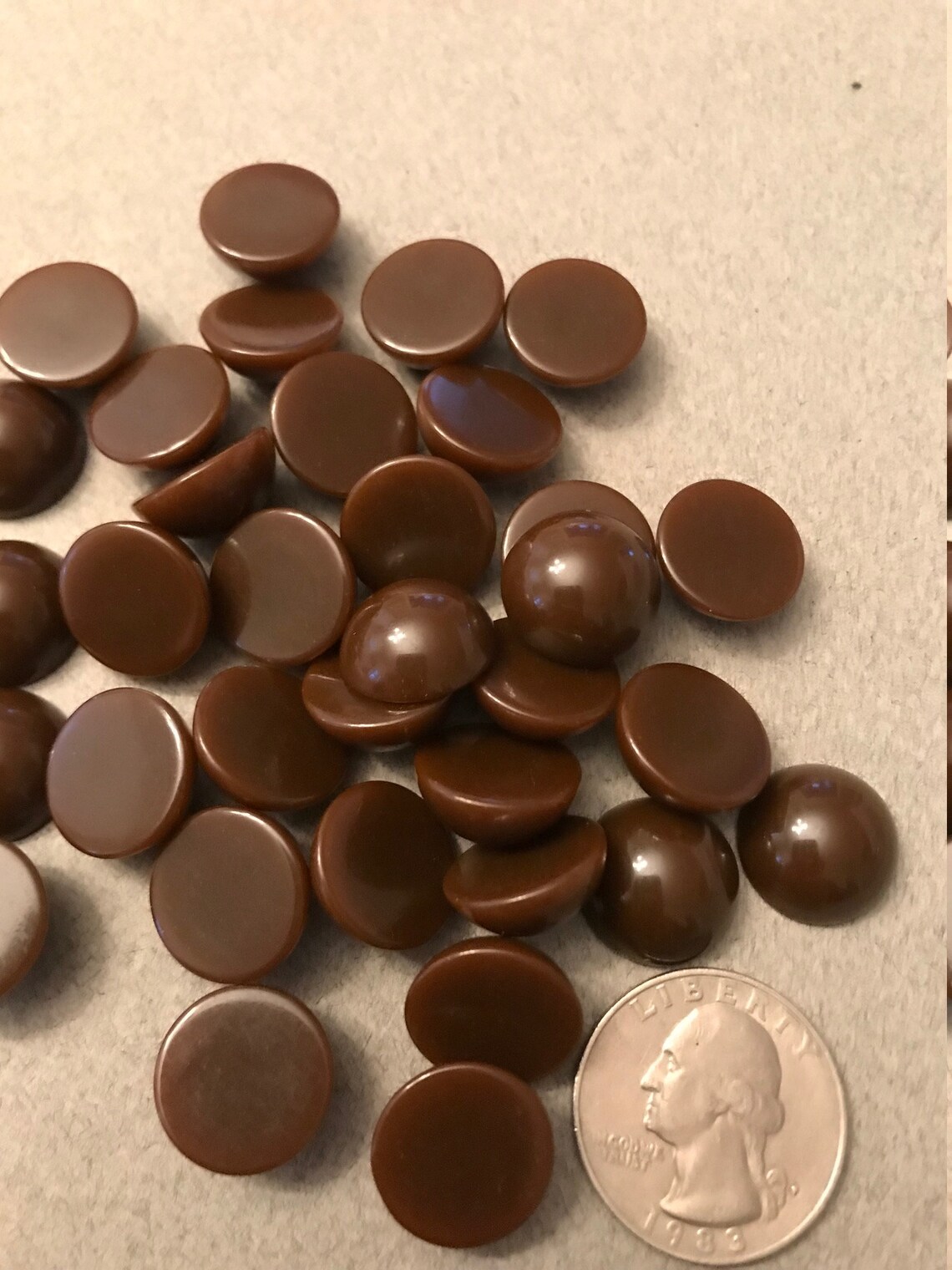 Vintage Dark Brown Bakelite Cabochon 15mm Diameter 5 pieces | Etsy