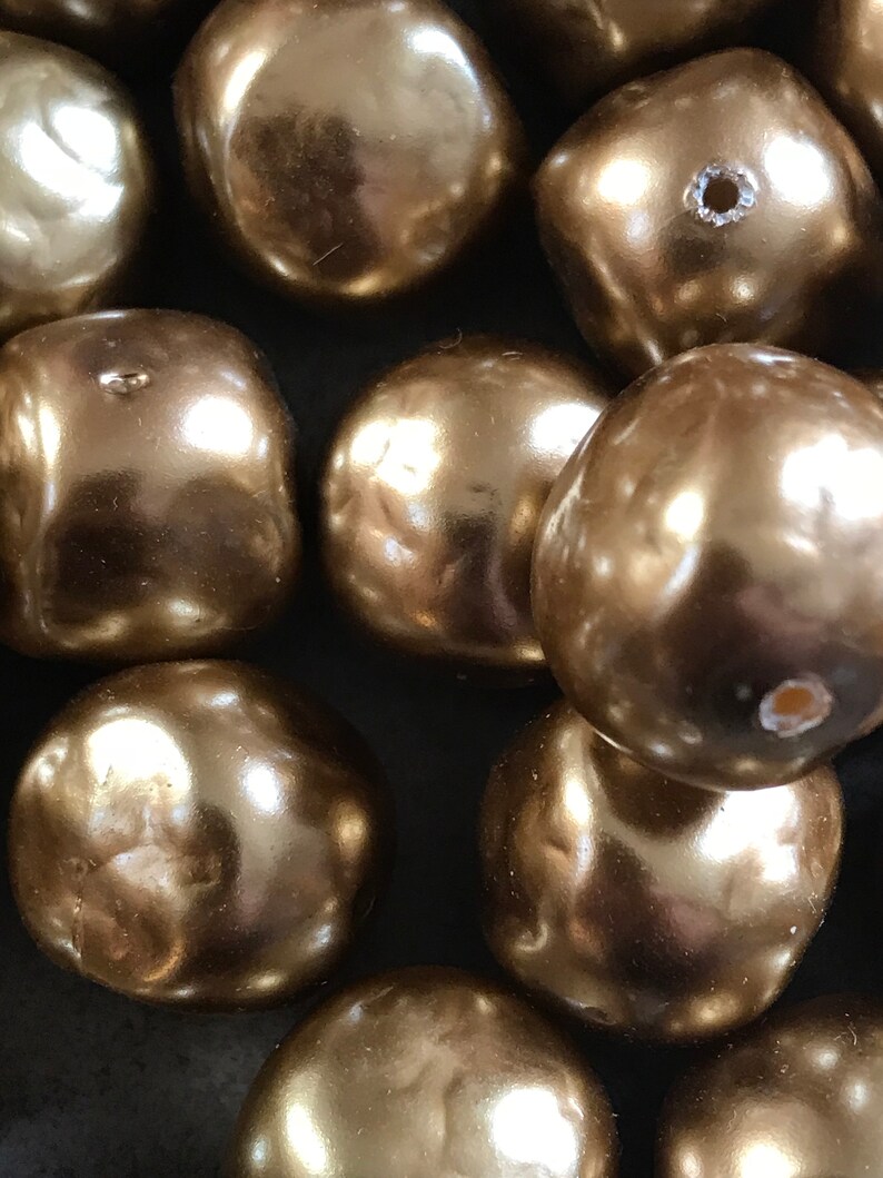 Vintage Coin Gold Pearl Miriam Haskell Beads 20mm - Etsy