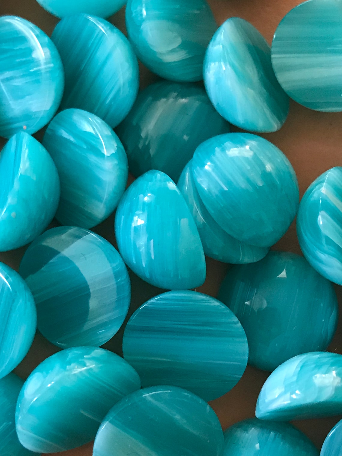 Vintage Lucite Blue Cabochons 14mm 6 Pieces - Etsy