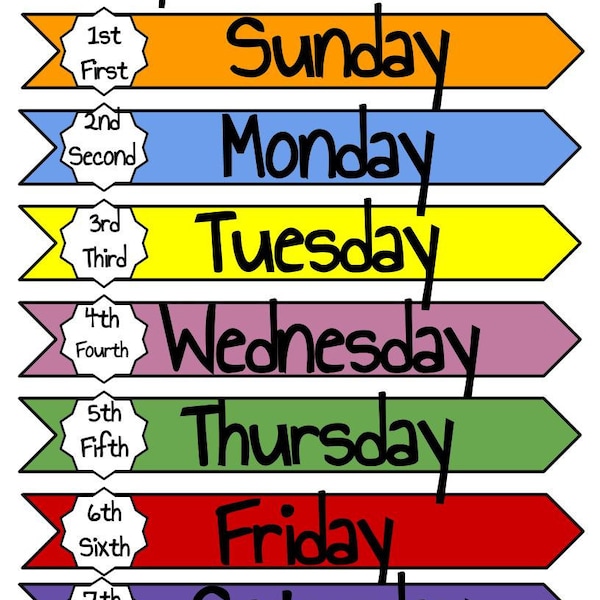 Days of the Week - Etsy