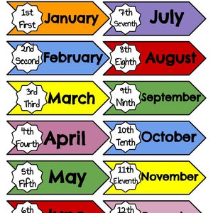 Days of the Week, Months of the Year, Printable, Vipkid, Gogokid ...