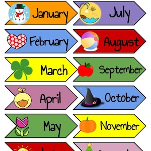 Days of the Week, Months of the Year, Printable, Vipkid, Gogokid ...