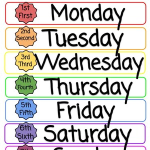 Days of the Week, Months of the Year, Printable, Vipkid, Gogokid ...