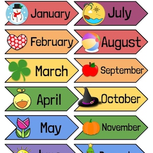 Days of the Week, Months of the Year, Printable, Vipkid, Gogokid ...