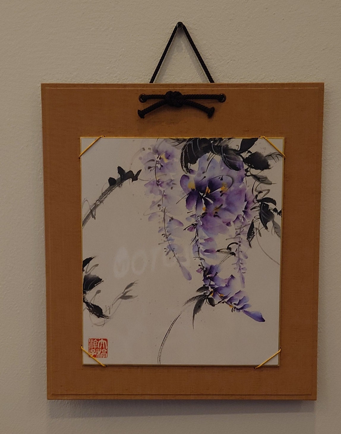 Wisteria, Original Japanese Sumi-e Painting With Daishi Grame ...