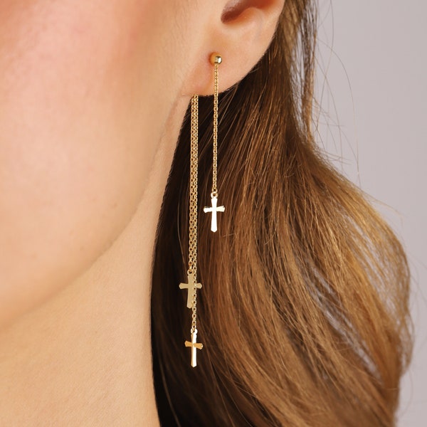 Cross Earrings - Etsy
